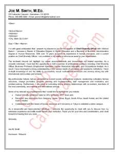 Chief Diversity Officer Cover Letter Sample by Cando Career Coaching